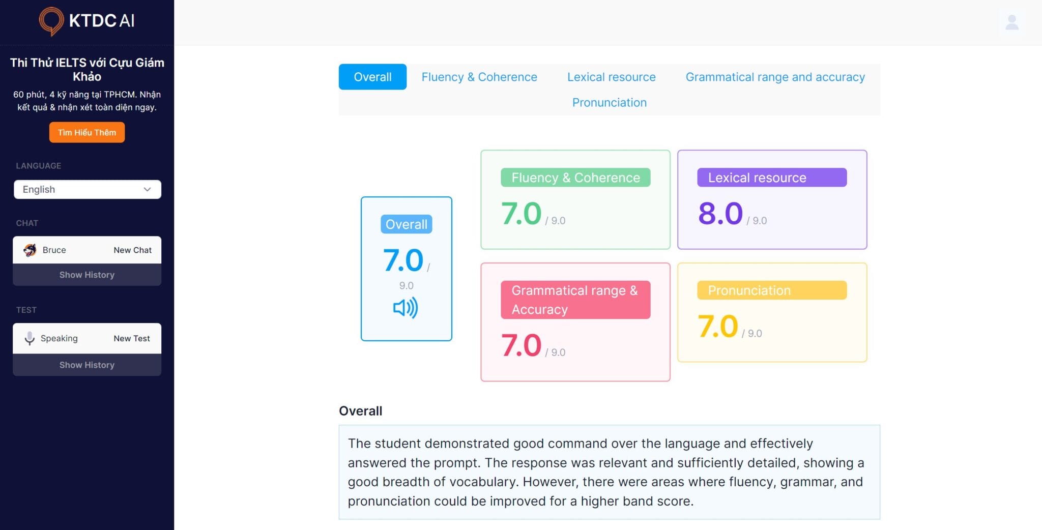 KTDC AI – Website Luyện IELTS Speaking Online Miễn Phí