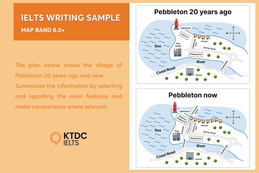 Bài mẫu IELTS Writing Task 1 Map Band 8.0+