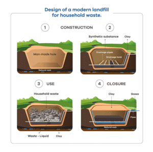 Bài mẫu IELTS Writing Task 1 Diagram: Modern Landfill Process